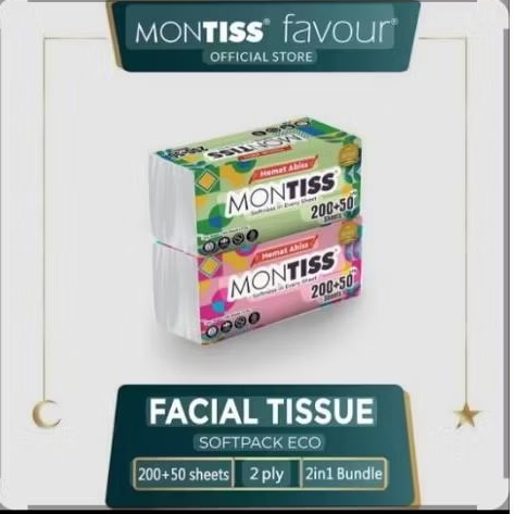 Jual Tissue Montiss SoftPack 2ply (200 Sheet +50 Sheet) | Shopee Indonesia