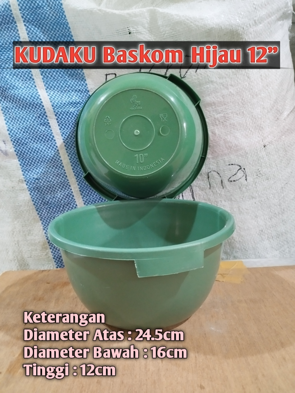 Jual Obralll Baskom / Ember Plastik Bulat Warja Ijo Ukuran 12 Inchi ...