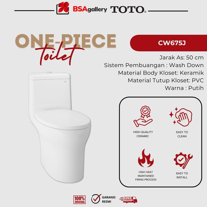 Jual KLOSET DUDUK TOTO CW675J TUTUP SOFTCLOSING/ECOWASHER/ MONOBLOK ...