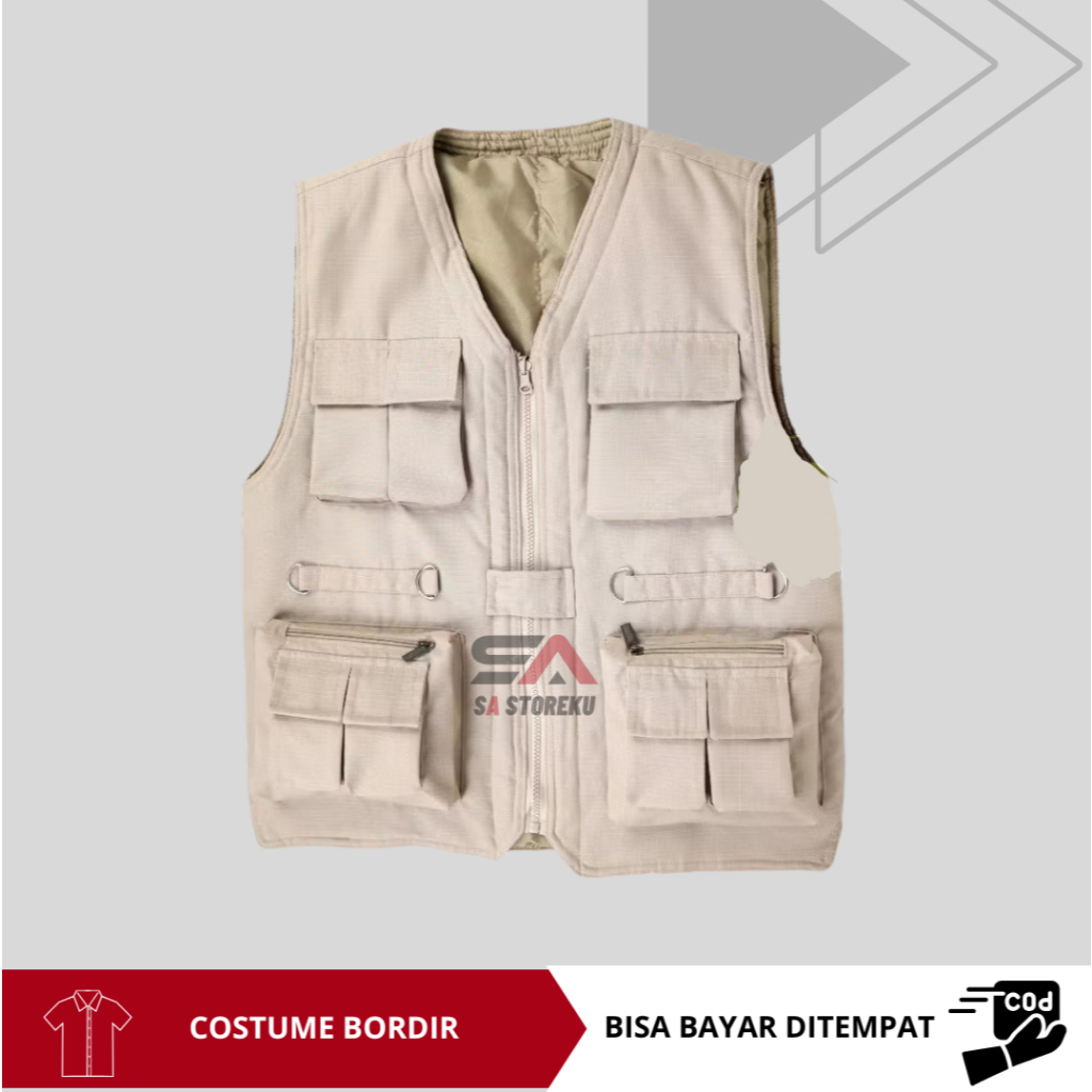 Jual ROMPI TACTICAL OUTDOOR MULTIFUNGSI ROMPI CARGO BANYAK SAKU / VEST ...