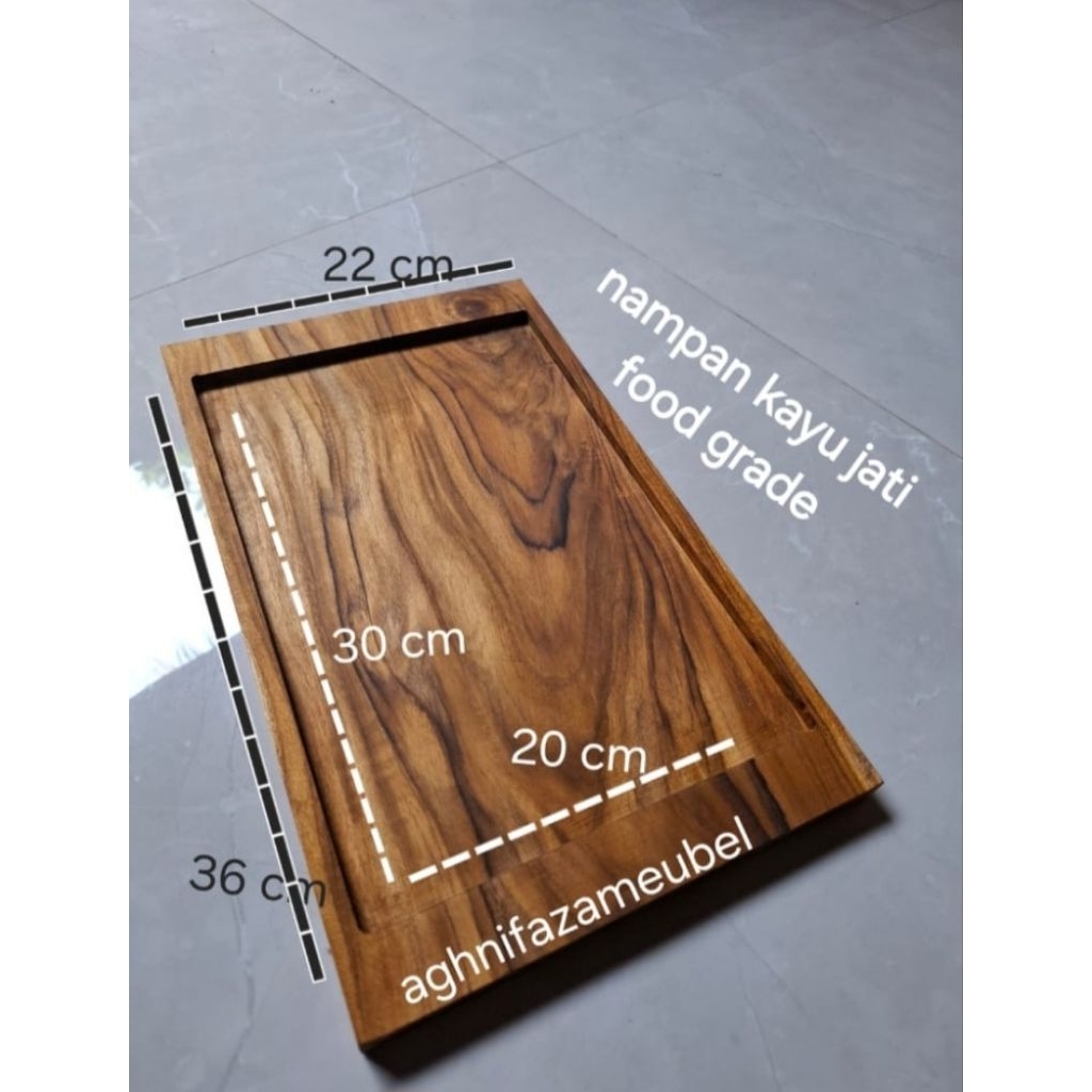 Jual wooden tray kayu jati/ baki kayu premium/ wooden tray foodgrade ...