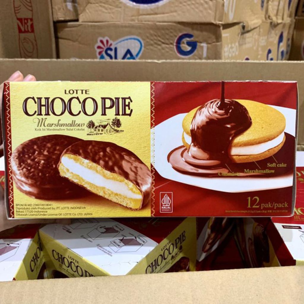 Jual Lotte Choco Pie Marsmallow 12 x 26g 1 Box Isi 12 Pcs/ LOTTE ...