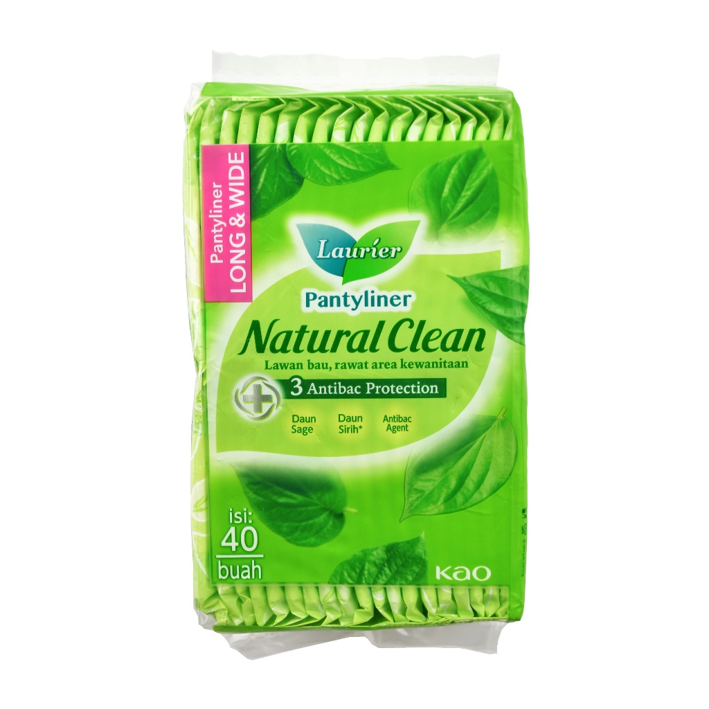 Jual Pembalut Pantyliner Laurier Natural Clean Long isi 40 Anti Bakteri ...