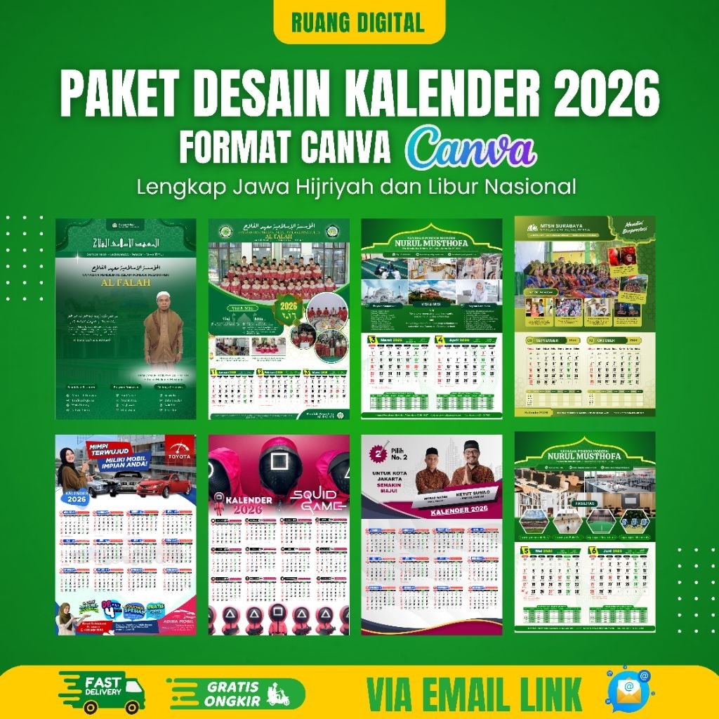 Jual [PROMO] Paket Desain Kalender 2026 Format Canva | Shopee Indonesia
