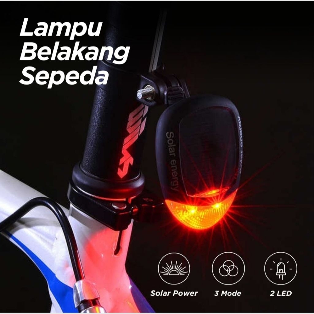 Jual Solar Bicyle Taillight Warning Light Lampu Rambu Sepeda - 909 ...