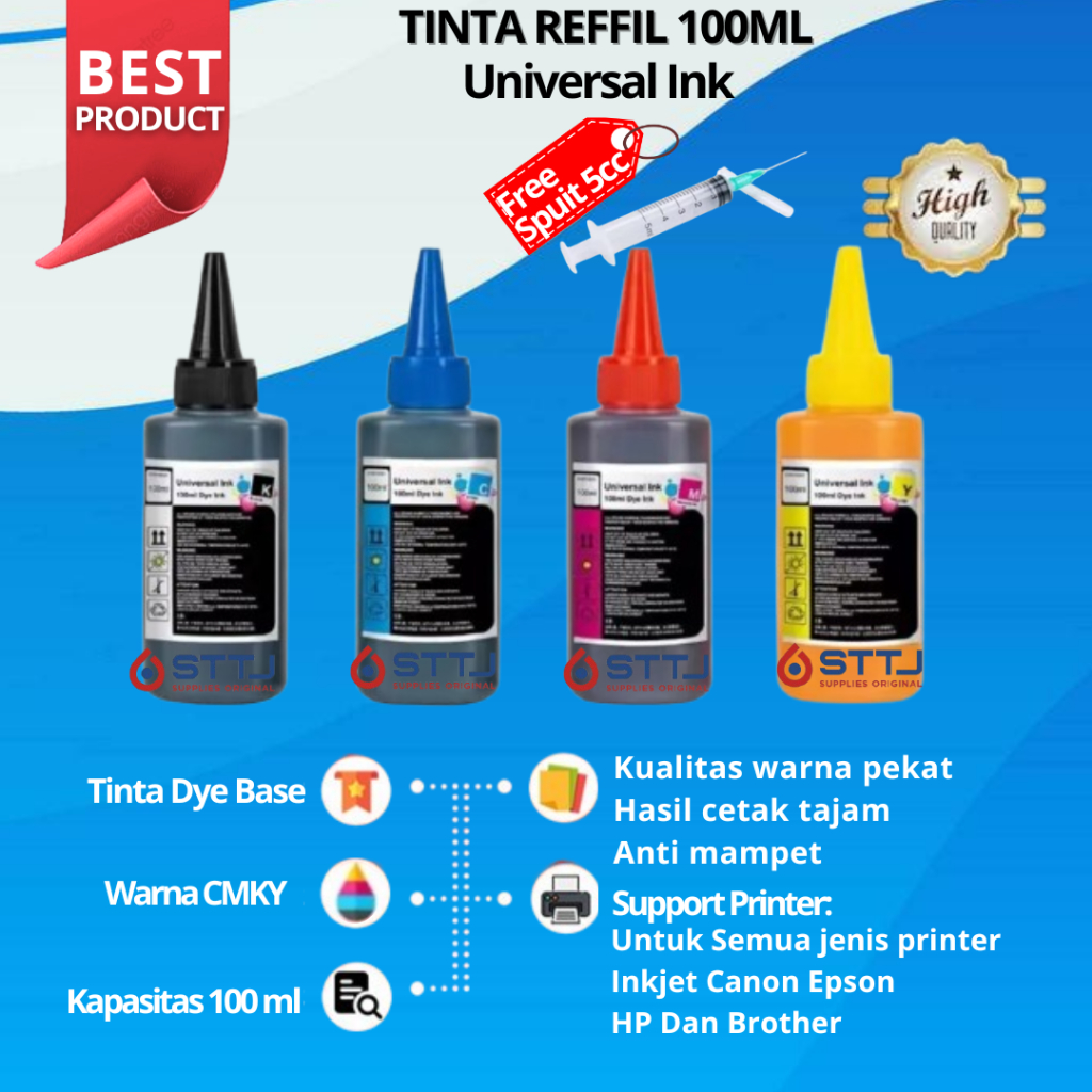 Jual Tinta Cartridge Refill Botol HP 682 680 Black Cyan Magenta Yellow ...