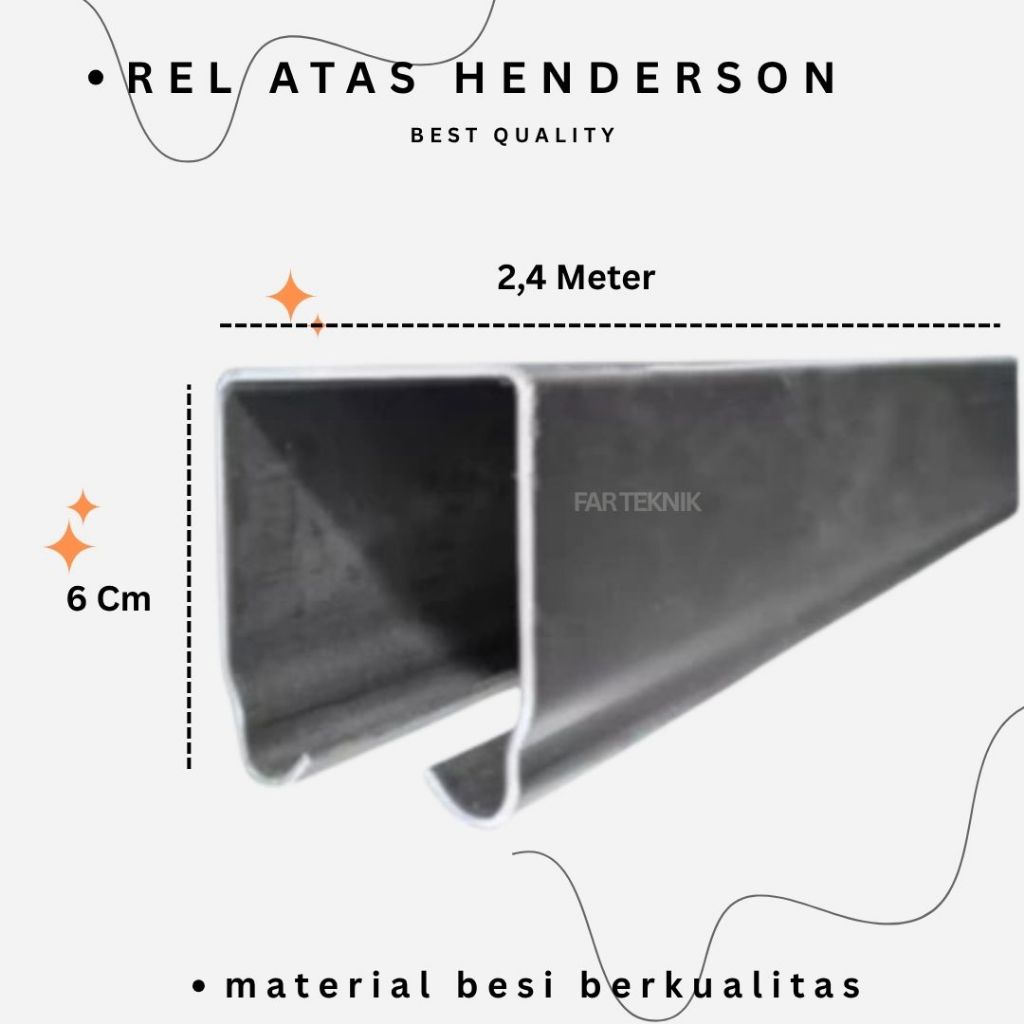 Jual Rel Atas Henderson 2,4M | Rel Sliding Besi Lasan | Rel Pintu Geser ...