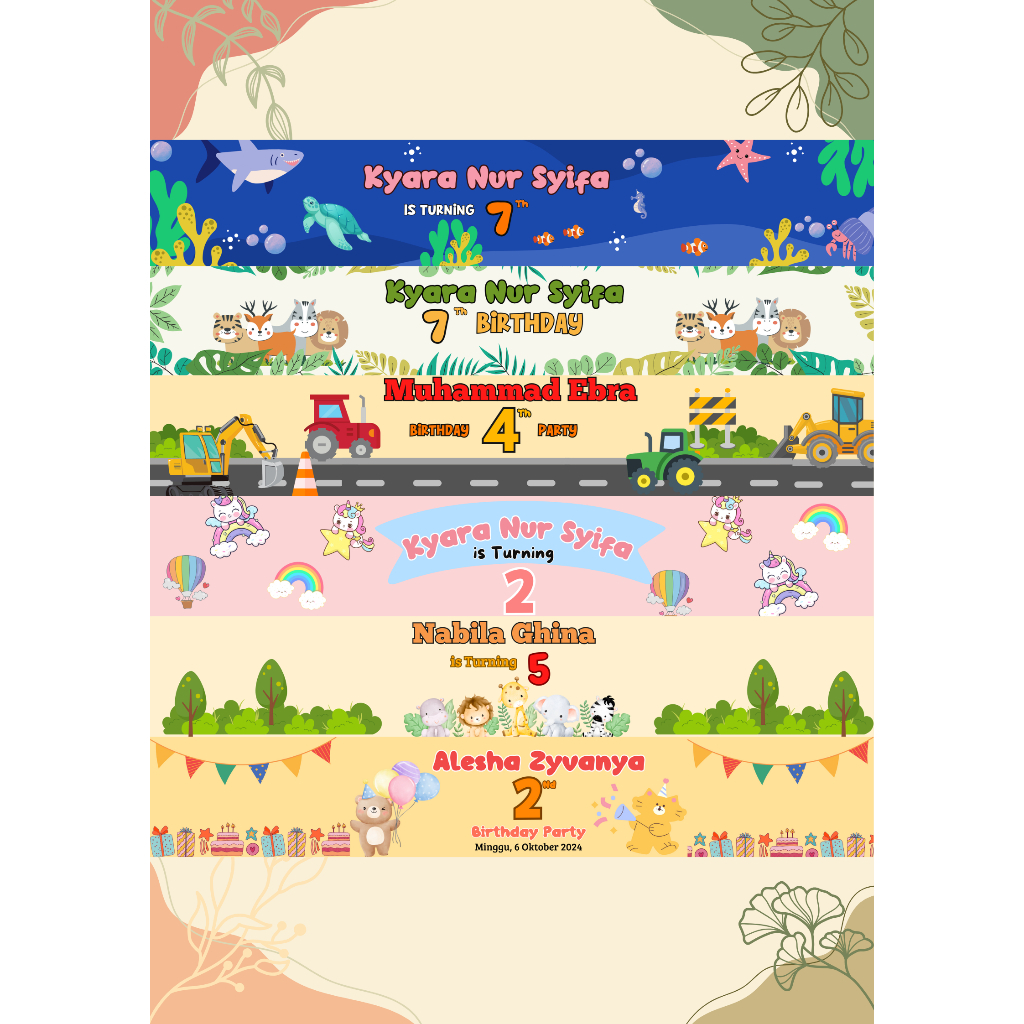Jual Paper Belt Ulang Tahun Anak Souvenir Bento Custom/ Label Bento ...