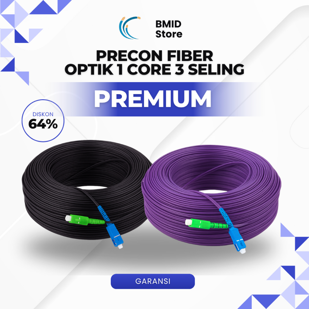 Jual Precon Fiber Optik Drop Cable 1 Core 3 Sling 150 100 75 Meter SC ...