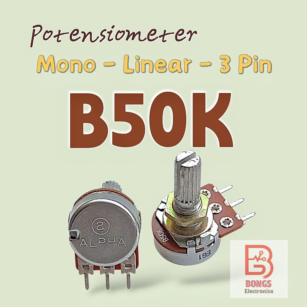 Jual B50K Potensiometer Mono Alpha Taiwan | Shopee Indonesia