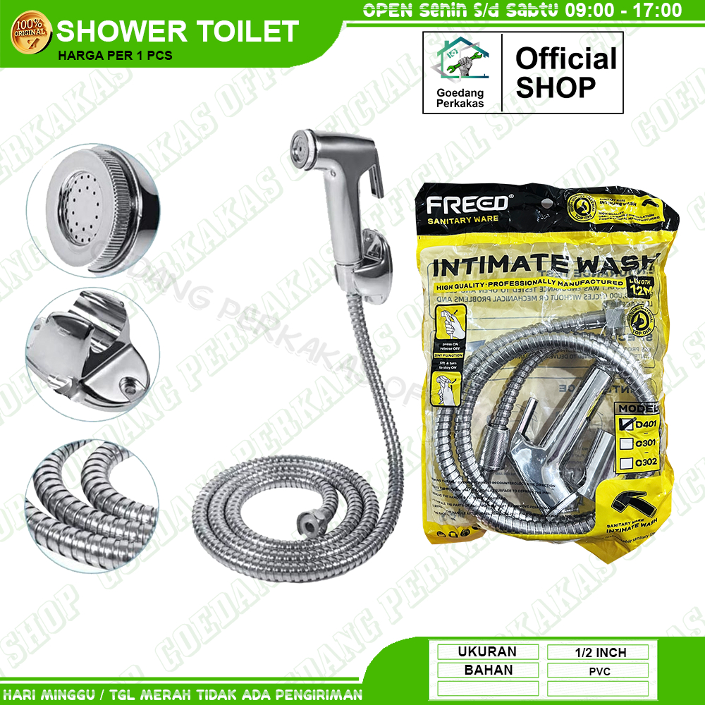 Jual Semprotan Air Toilet Pvc Chrome Freed 1/2 Inch / Hand Shower Wc ...