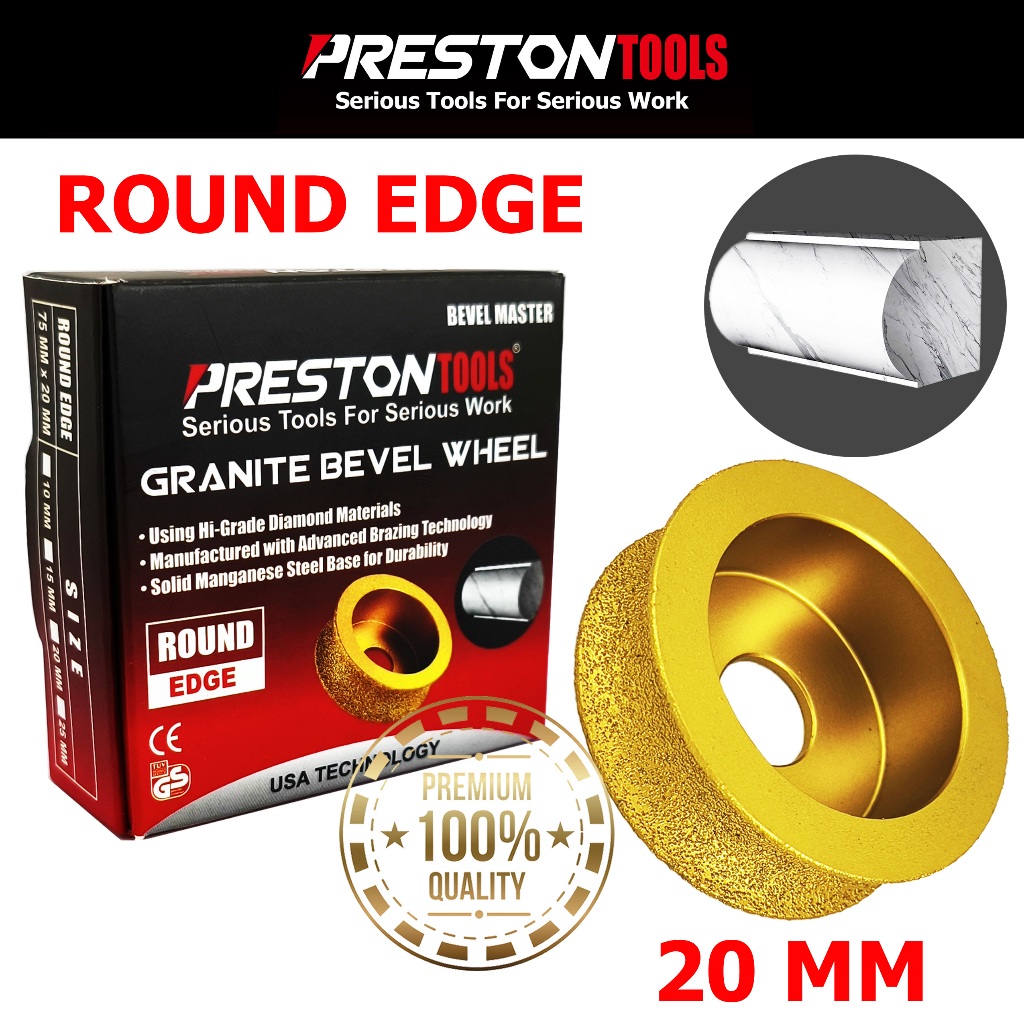 Jual MATA GERINDA PINGGUL GRANIT BEVEL ROUND TEBAL 20MM PRESTON TOOLS ...
