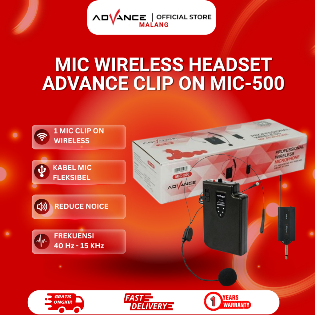 Jual Mic Wireless Headset Advance clip on Mic-500 | Shopee Indonesia