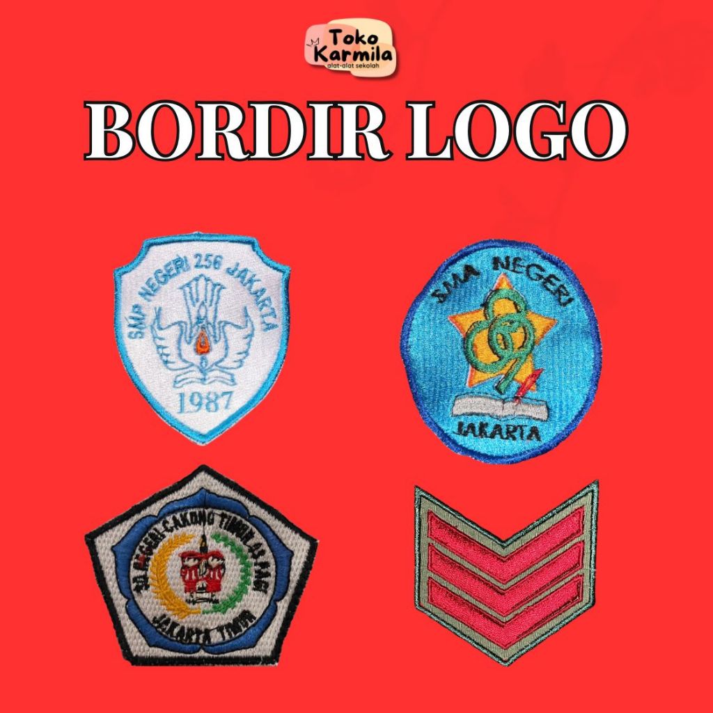 Jual BORDIR LOGO CUSTOM | UKURAN STANDAR PATCH SEKOLAH | Shopee Indonesia