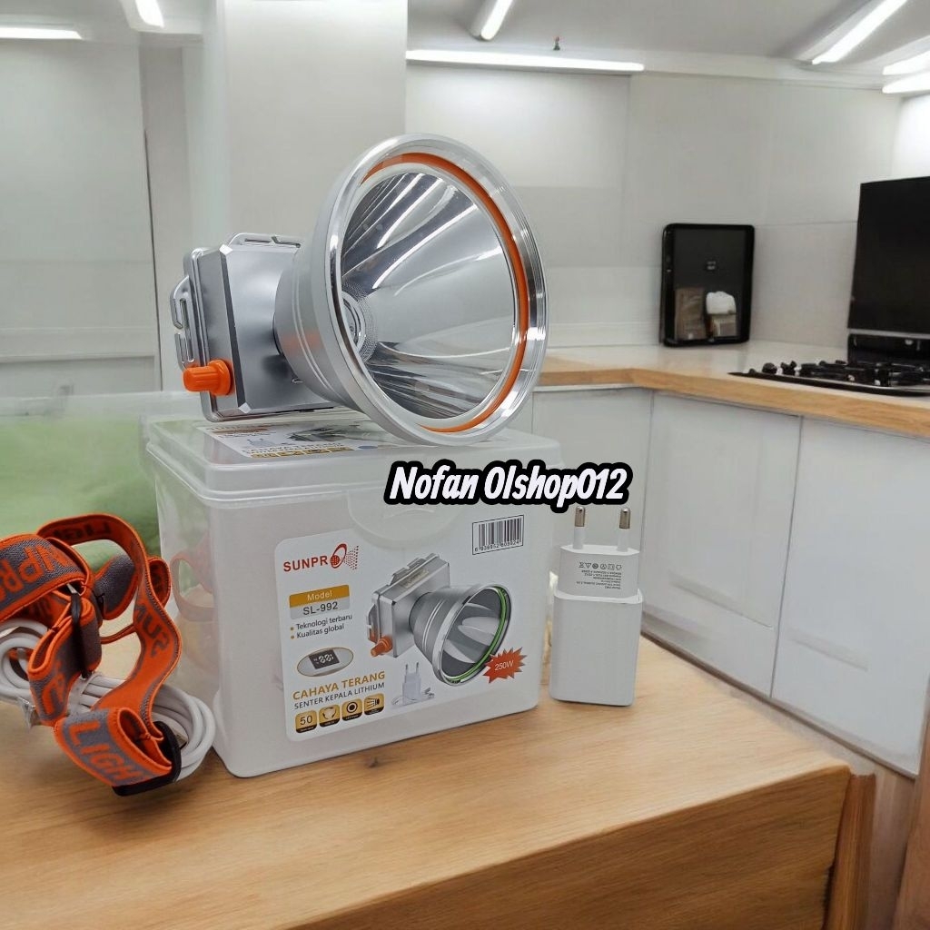 Jual Senter Kepala SL-992 Lithium Cahaya Putih 250watt 3 Mode Warna ...