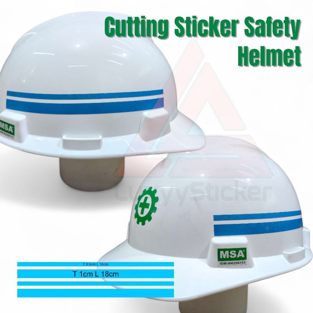 Jual Cutting Stiker Safety Helm Proyek / Sticker K3 Safety Garis 2 ...