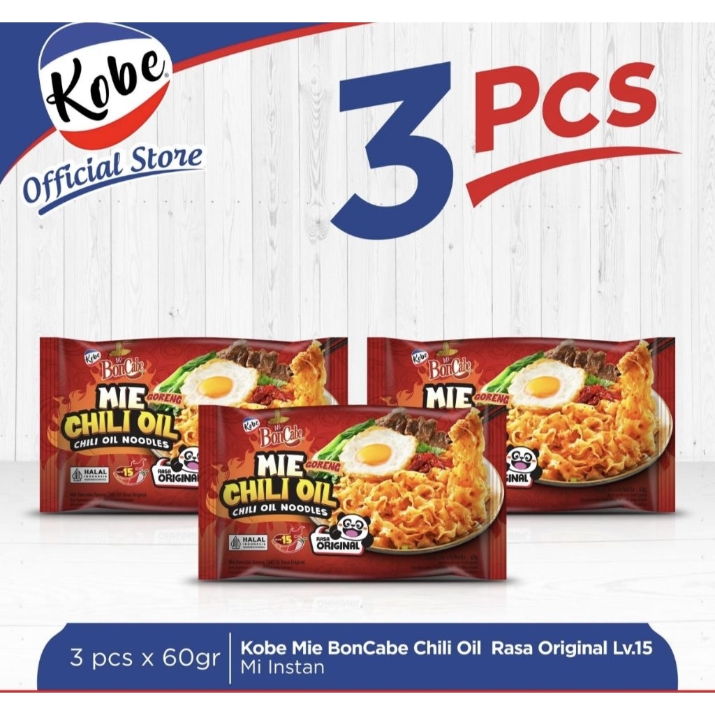 Jual Mie Chili Oil Bon Cabe Goreng Isi 3pcs @60gr Level 15 Mie Goreng ...