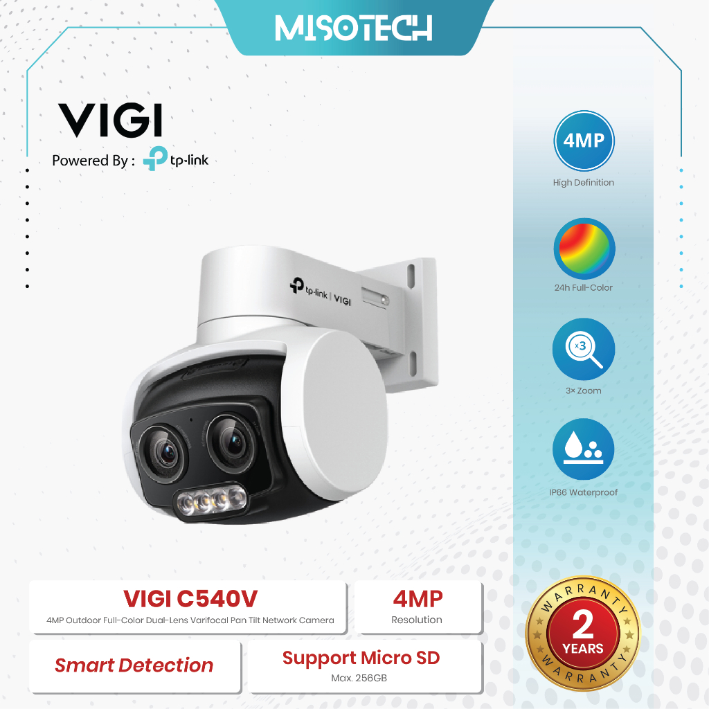 Jual TP-Link TPLink Vigi C540V 4MP IP Camera CCTV Pan-Tilt Outdoor PoE ...