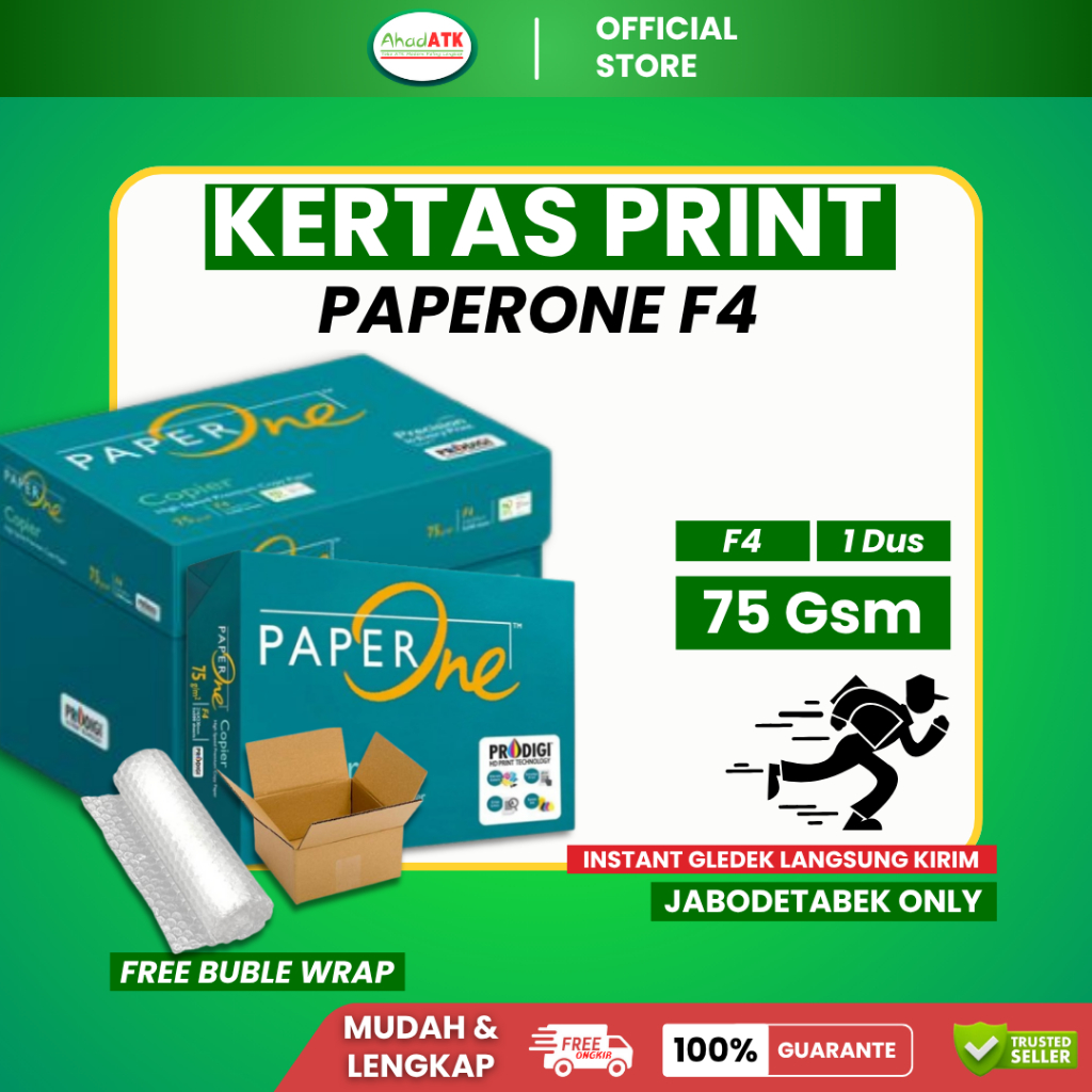 Jual ORIGINAL Paper One HVS F4 / Kertas HVS F4 / Kertas Fotocopy 1 Dus ...