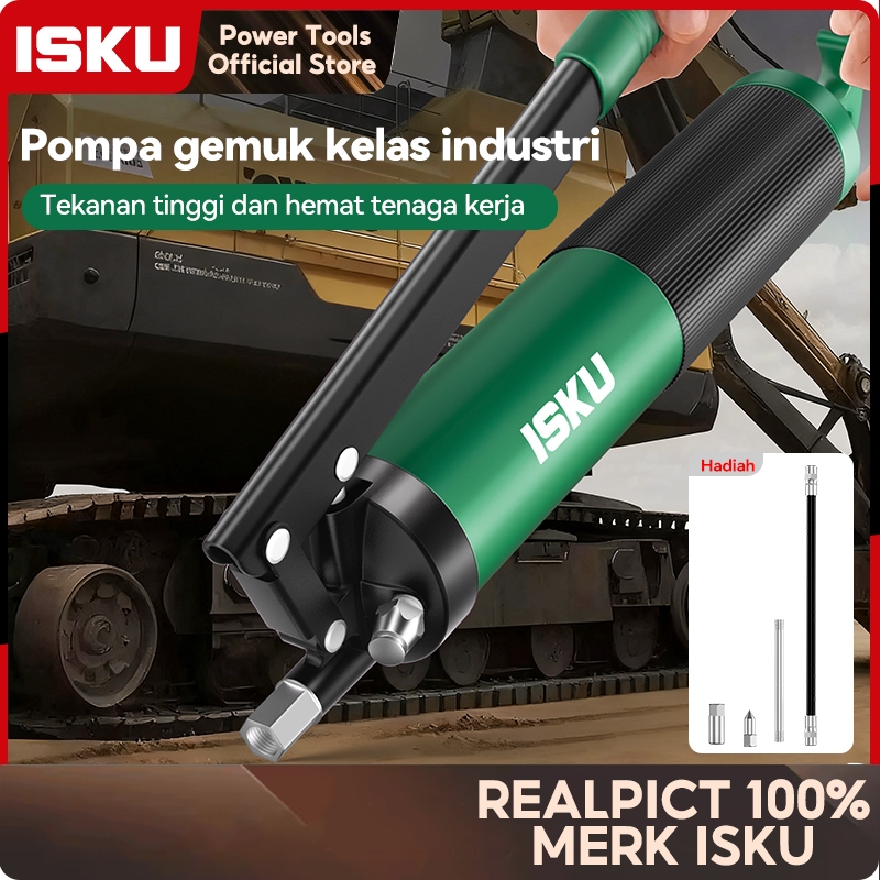 Jual ISKU GREASE GUN 3IN1 Suntikan Pompa Gemuk Anti Bocor 4500PSI ...