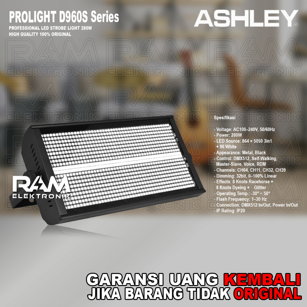 Jual Lampu Strobo Moving LED Strobe ASHLEY PROLIGHT D960S | D 960S ...