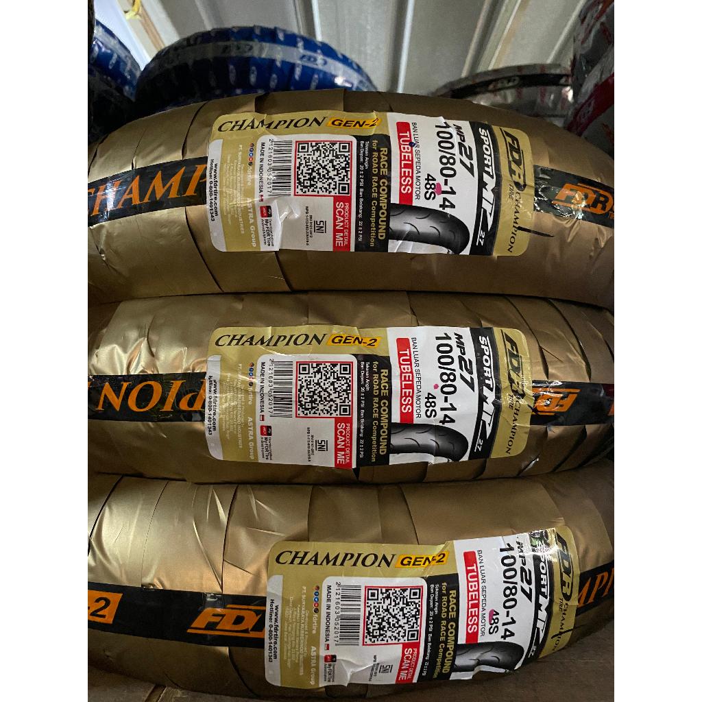 Jual Ban Motor Racing Compound FDR SPORT MP27 100/80 Ring 14 Tubeless ...