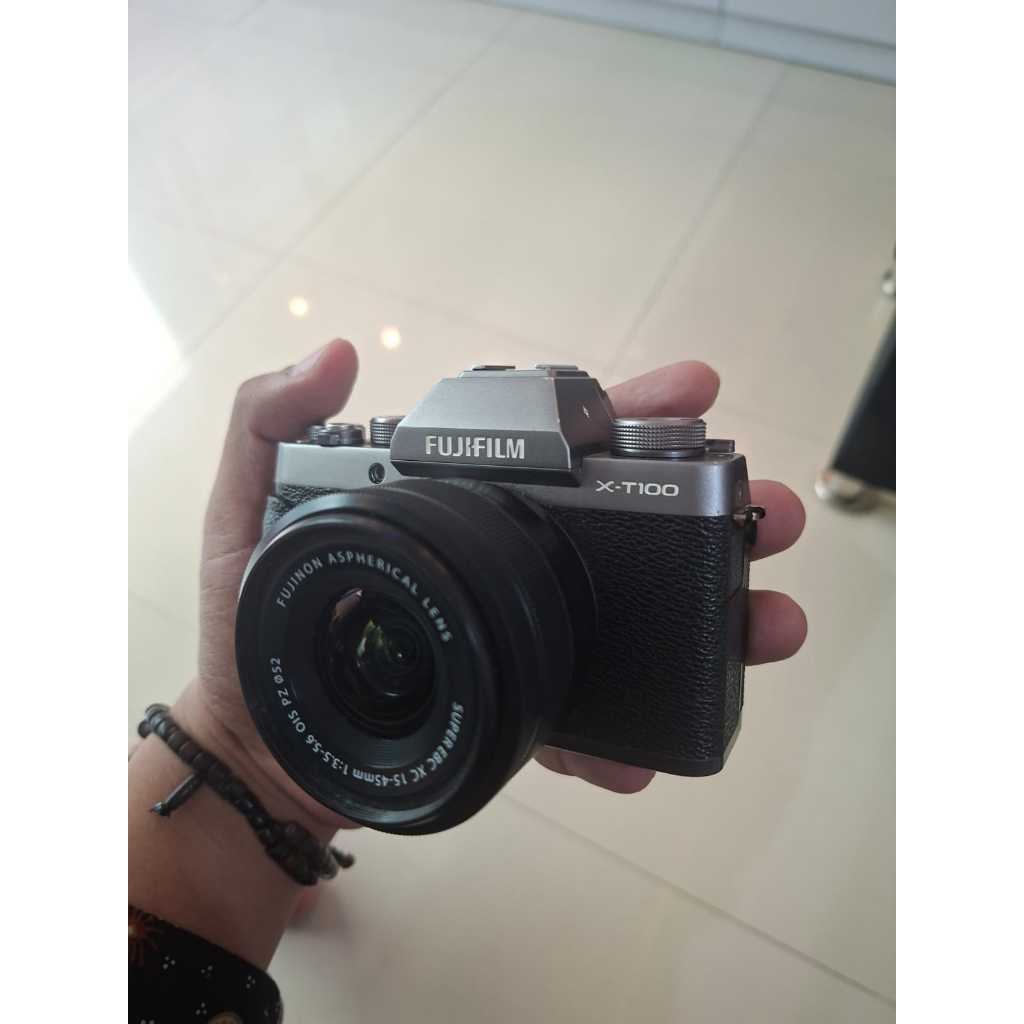 Jual Kamera FUJIFILM X T100 + KIT (GREY) Ready to Use | Shopee Indonesia