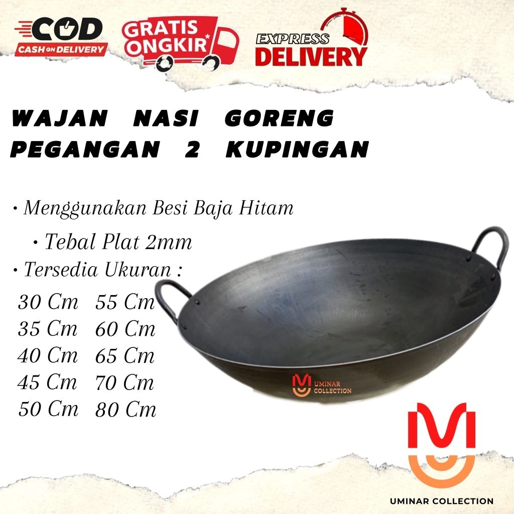 Jual Wajan Nasgor Baja Hitam Kupingan 2 | Wajan Nasi Goreng | Wajan ...
