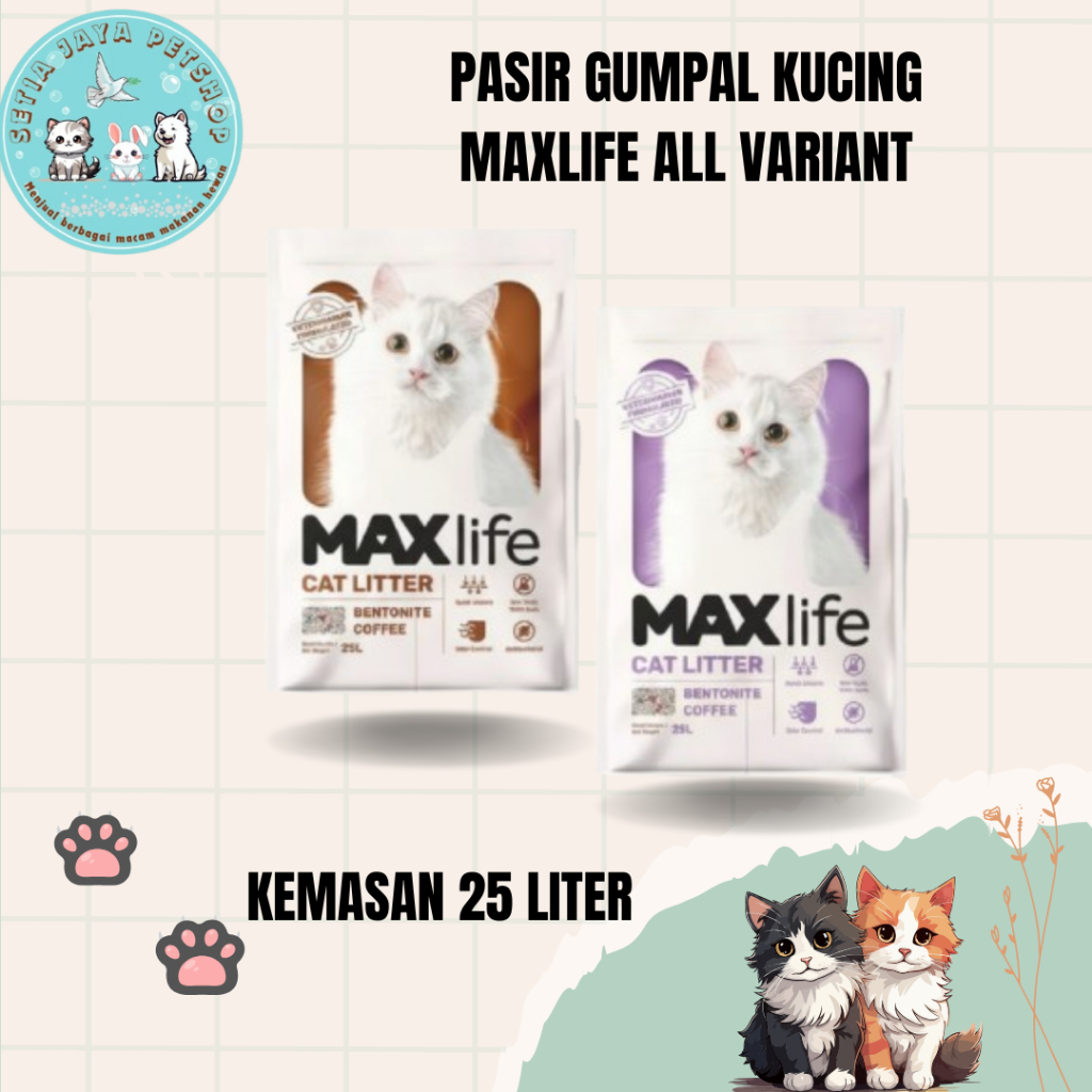 Jual Pasir Kucing - Pasir Maxlife Gumpal Wangi 25 Liter all varian ...