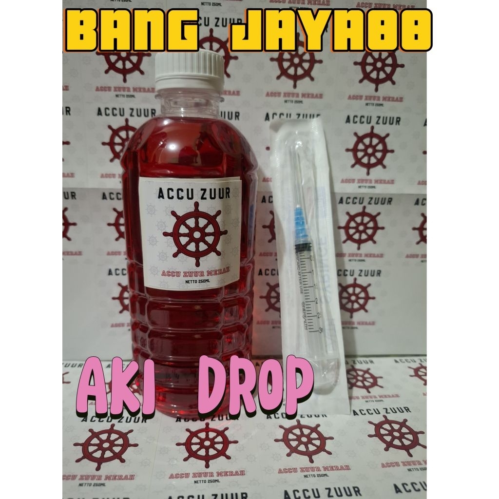 Jual Air Aki Accu Zuur Super Merah 500ml Untuk Aki Drop Gratis Suntikan ...