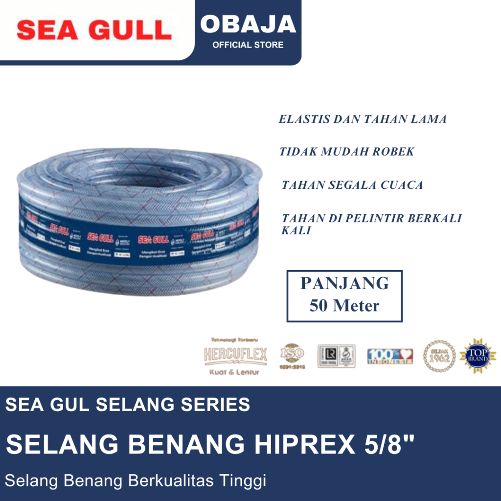 Jual Sea Gull Selang Air Benang Hiprex 5/8" / Selang Hiprex / High ...