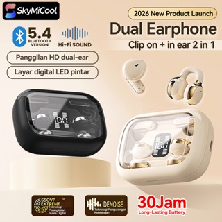 Jual SKYMICOOL 2 IN 1 Earphone Bluetooth 5.4 Olahraga Clip-On Wireless ...