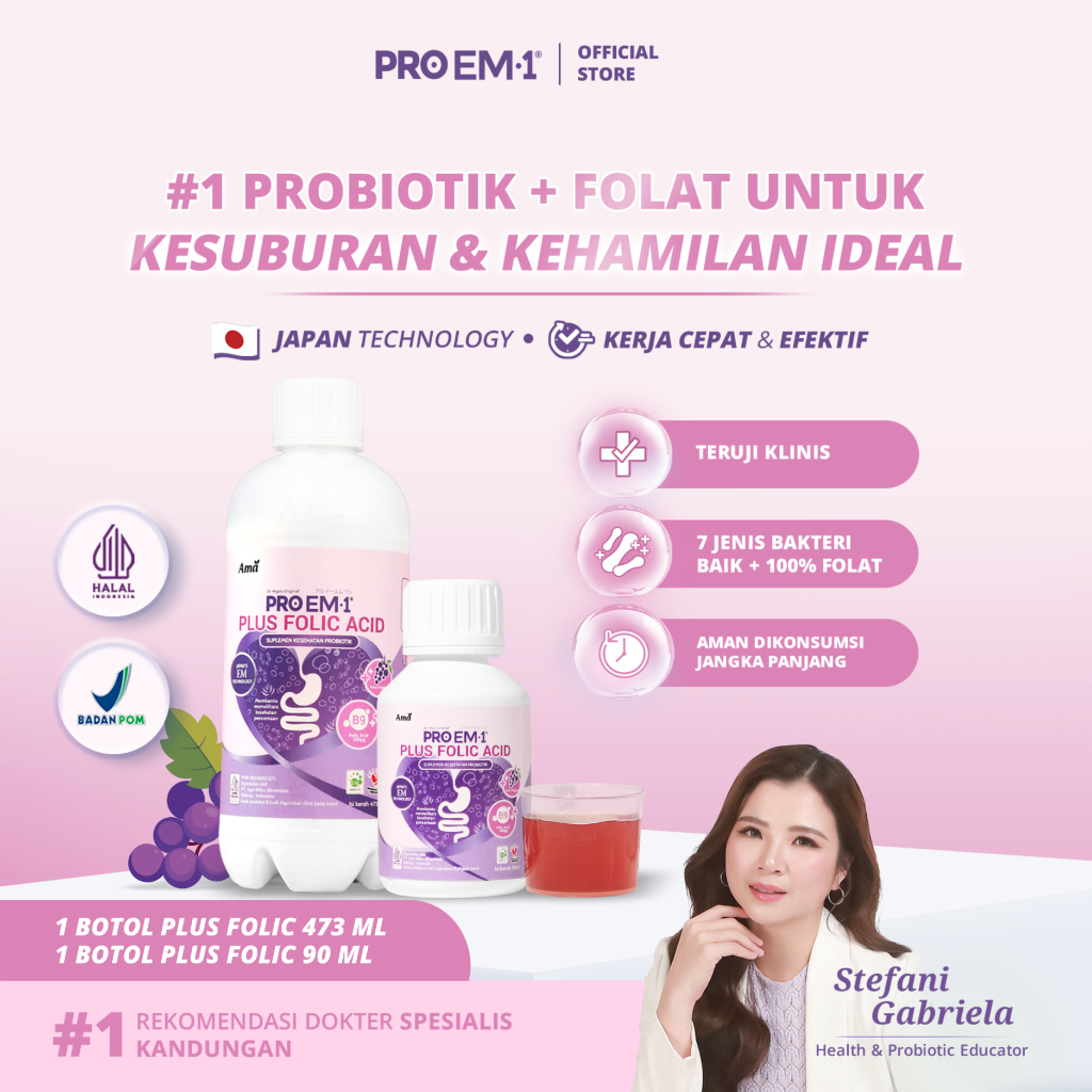 Jual PRO EM1 Plus Folic Acid Pregnancy & Breast-Feeding Supplement ...