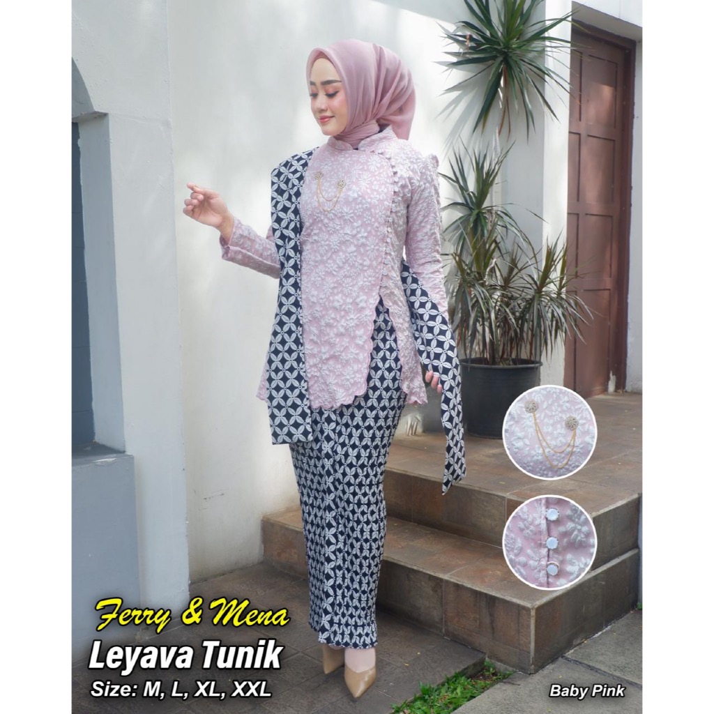 Jual Kebaya selendang Leyava tunik - pakaian wanita kebaya modern ...