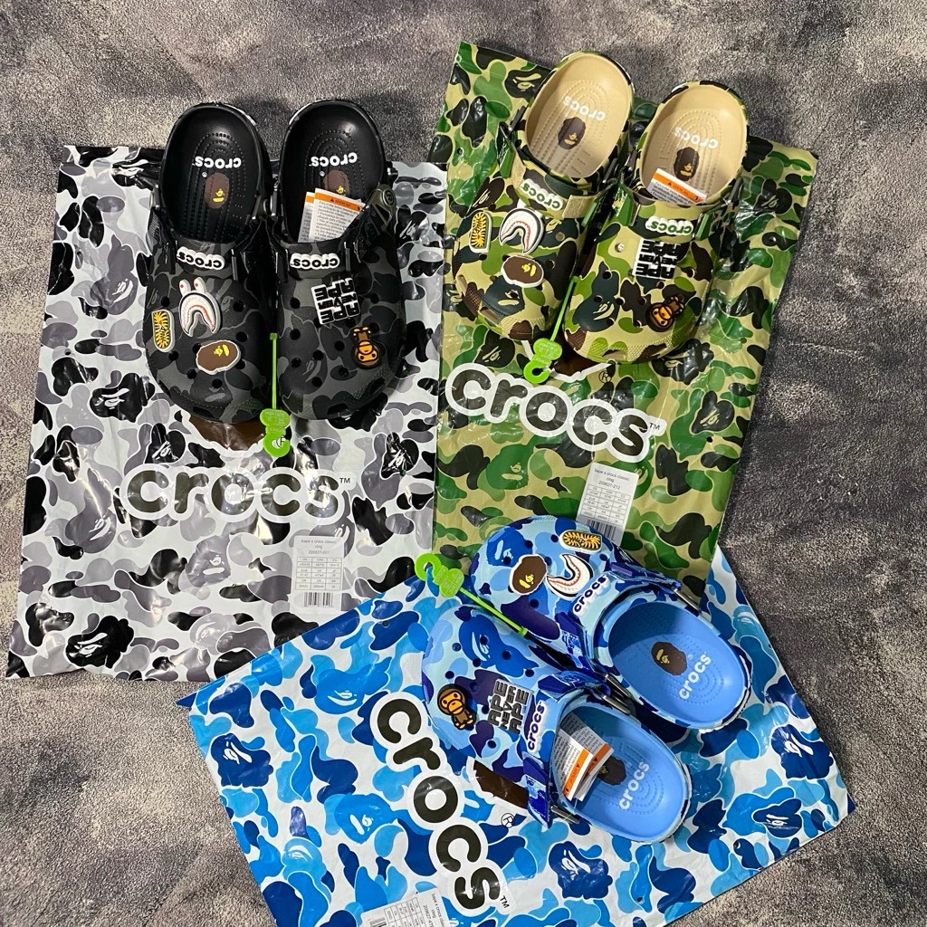 Jual CROCS X A BATHING APE / BAPE EDITION SANDAL CLOG UNISEX (INCLUDE ...