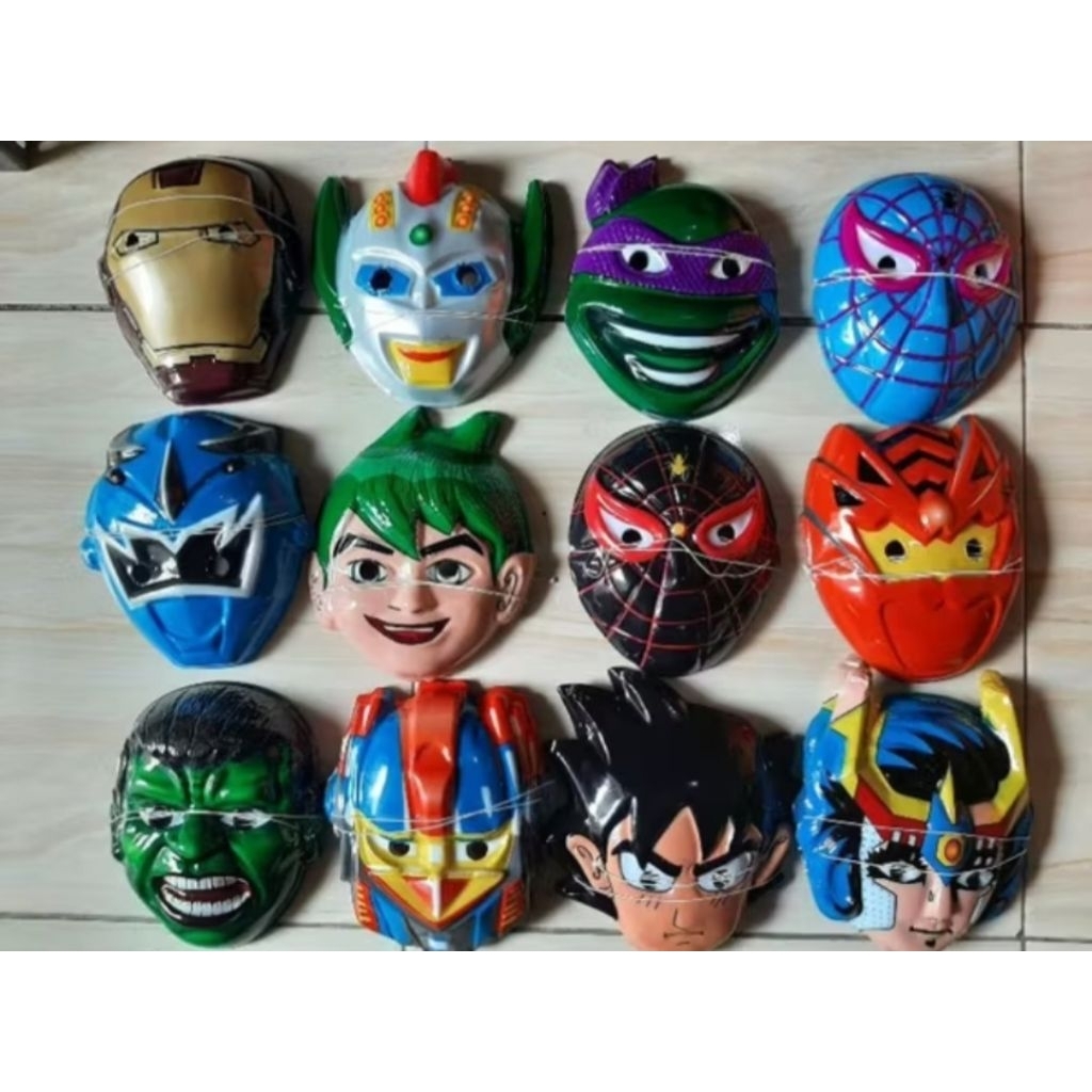 Jual Mainan Anak Topeng Super Hero Karakter isi 10 Pcs | Shopee Indonesia