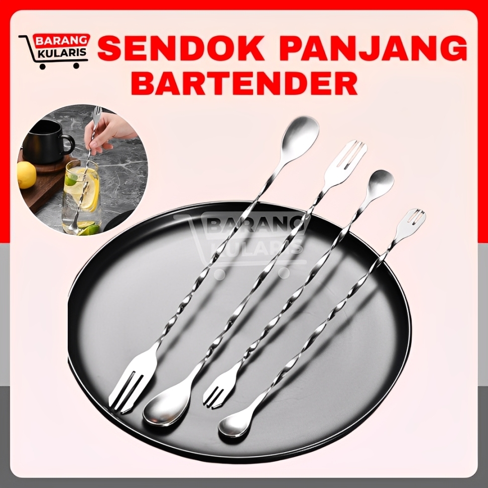 Jual BKL.- Sendok Bar Sendok Panjang 2 In 1 Sendok dan Garpu | Long Bar ...