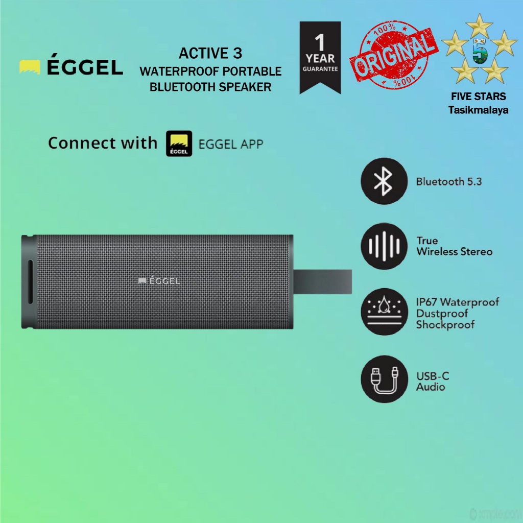 Jual EGGEL Active 3 - Waterproof Portable Bluetooth Speaker | Shopee ...