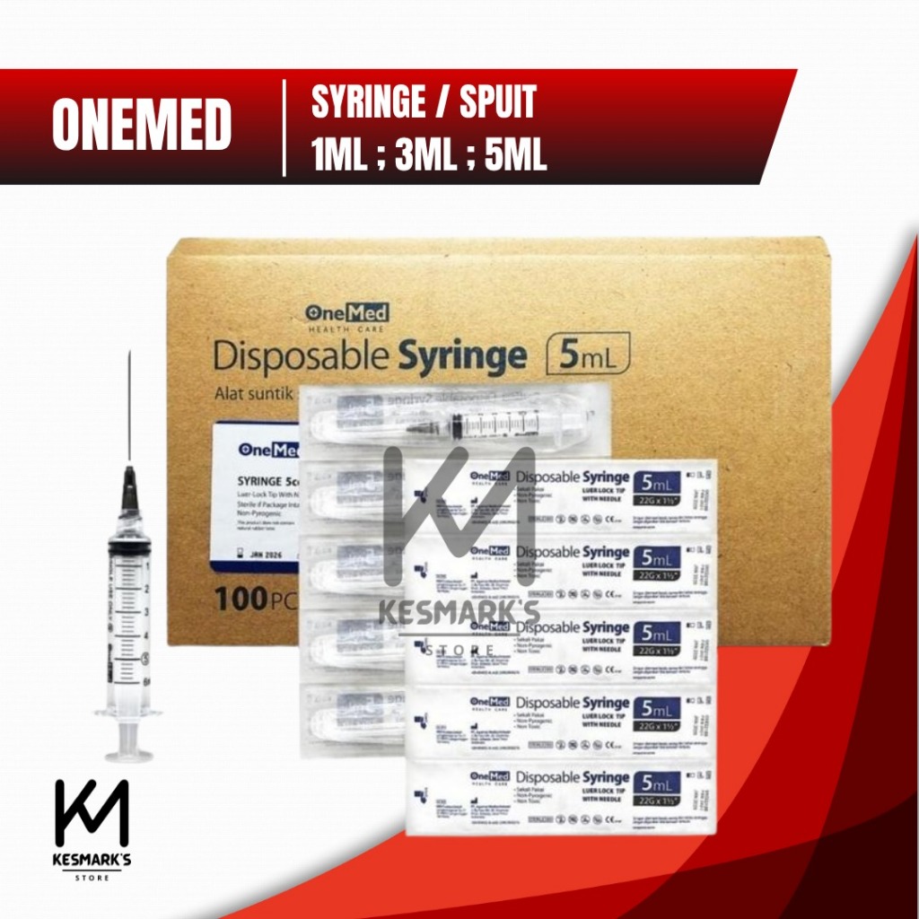 Jual Onemed Spuit + Jarum Per Box isi 100 Pcs Syringe Suntikan Alat ...