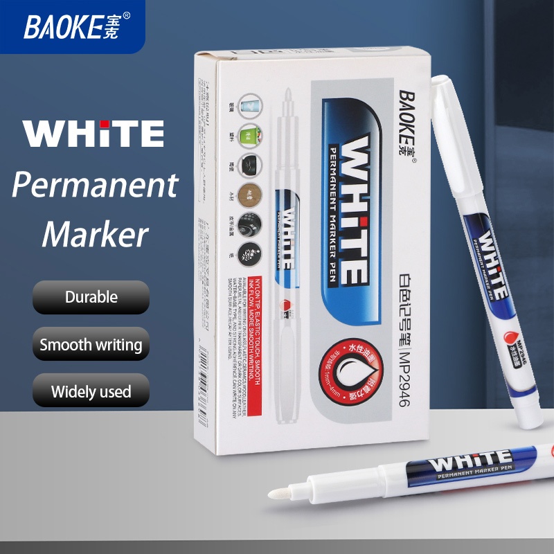 Jual BAOKE Spidol Marker Putih Berbasis Air yang Mudah Dicuci Water ...