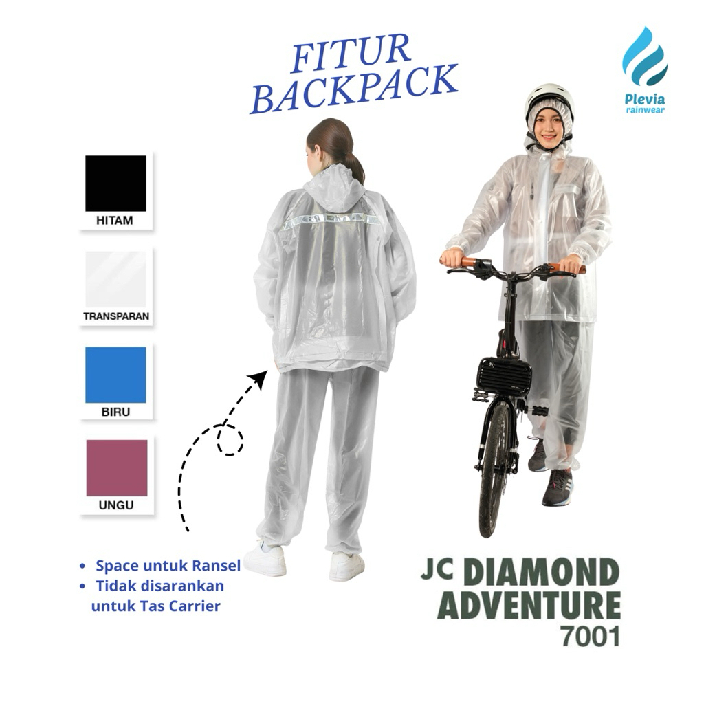 Jual PLEVIA - Jas Hujan Dewasa Diamond ADV BP 7001BP / Mantel Hujan ...