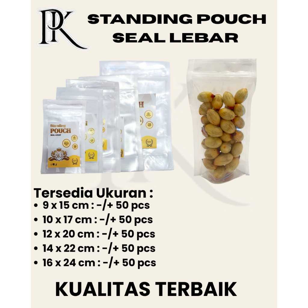 Jual Standing Pouch Plastik Zipper Lock Tebal, Double Seal, Untuk Snack ...