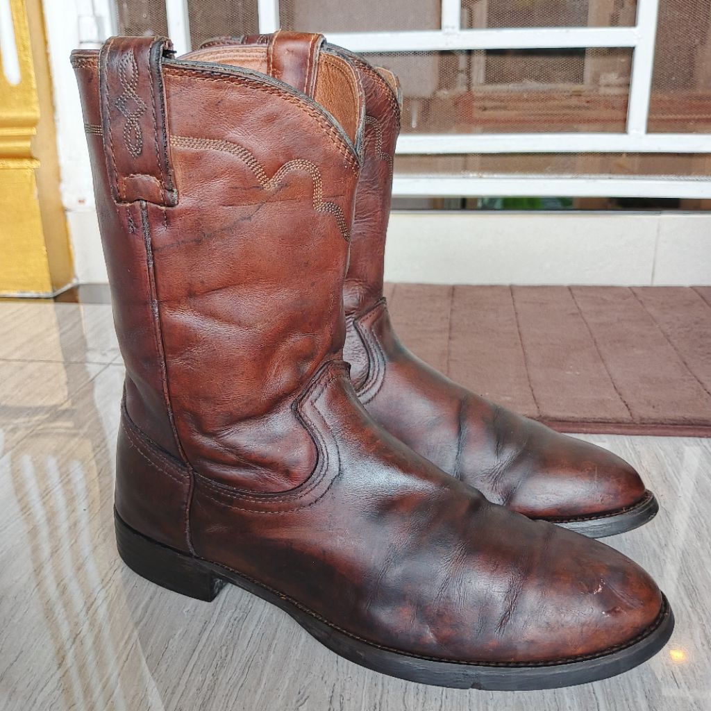 Jual JUSTIN 3902 Jeb 10" Heritage Roper Sharp Toe Work High Boots ...