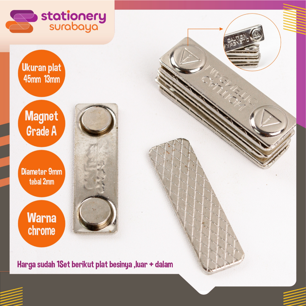 Jual Magnet Magnit Caution Magnetic Neodymium Papan Nama Dada Name Tag ...