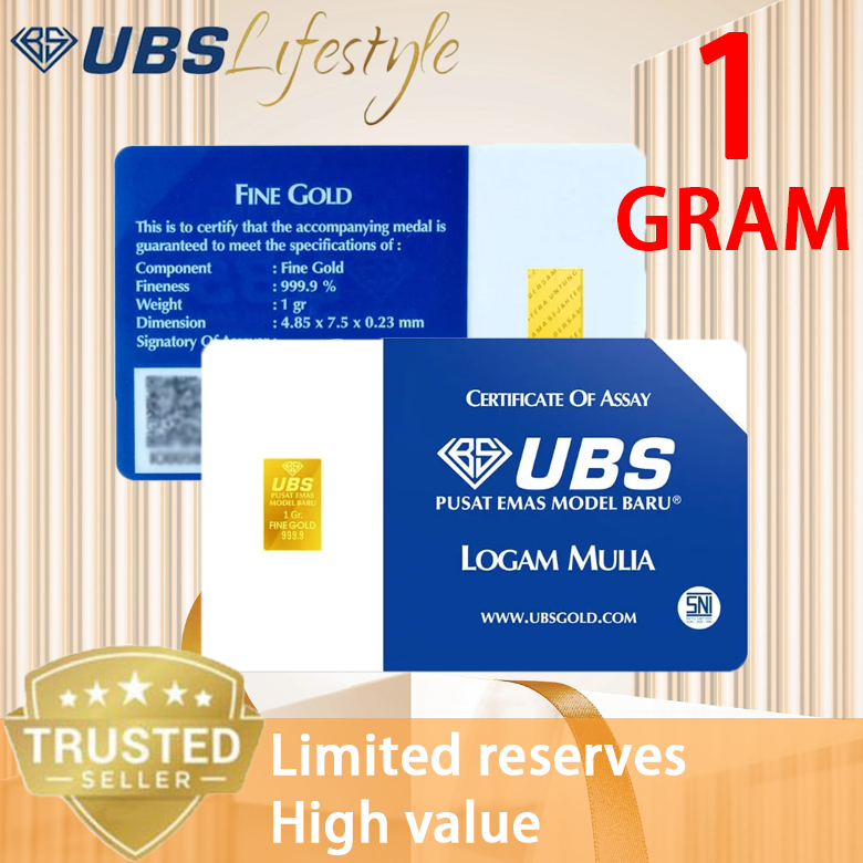 Jual UBS Logam Mulia 1g SNI 24K Emas Murni Promosi murah | Shopee Indonesia