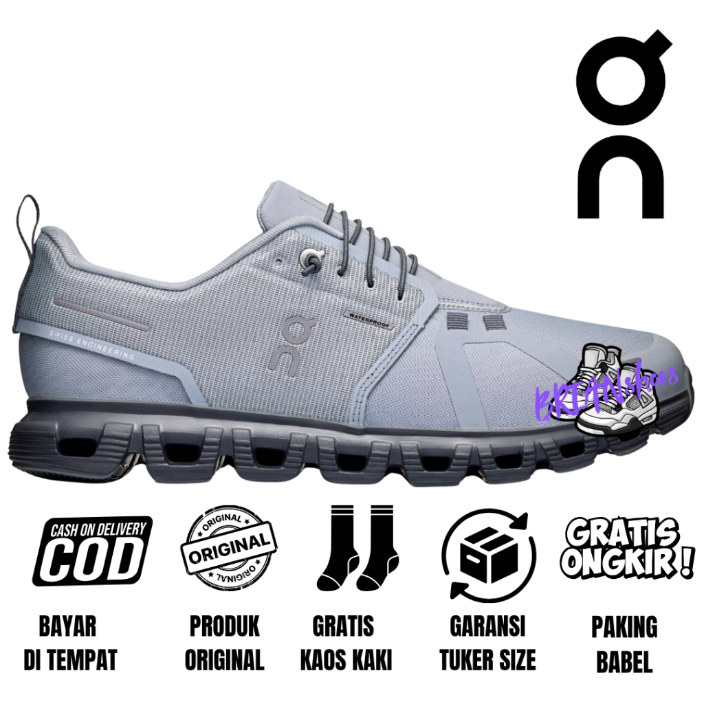 Jual Sepatu On Cloud 6 Waterproof Alloy Wolf Original Running Shoes ...