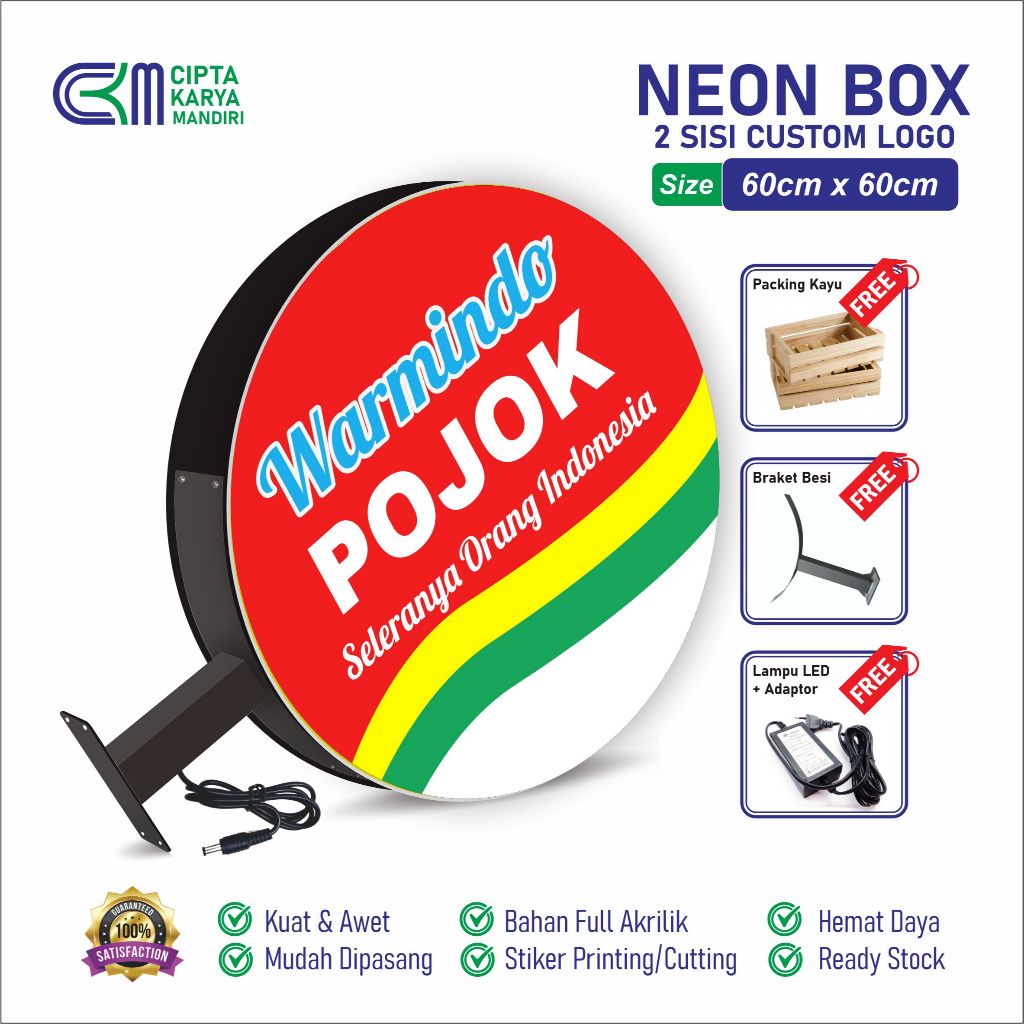 Jual Neon Box Warmindo Outdoor Siap Pasang (Free Design) | Shopee Indonesia