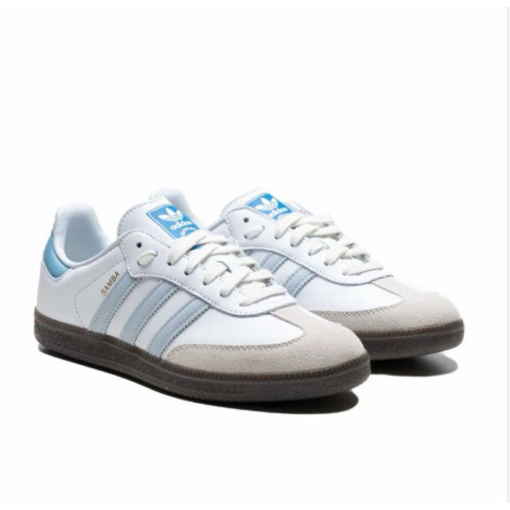 Jual Sepatu Samba Putih pink Soft Sneaker Pria Wanita OG Biru Muda ...