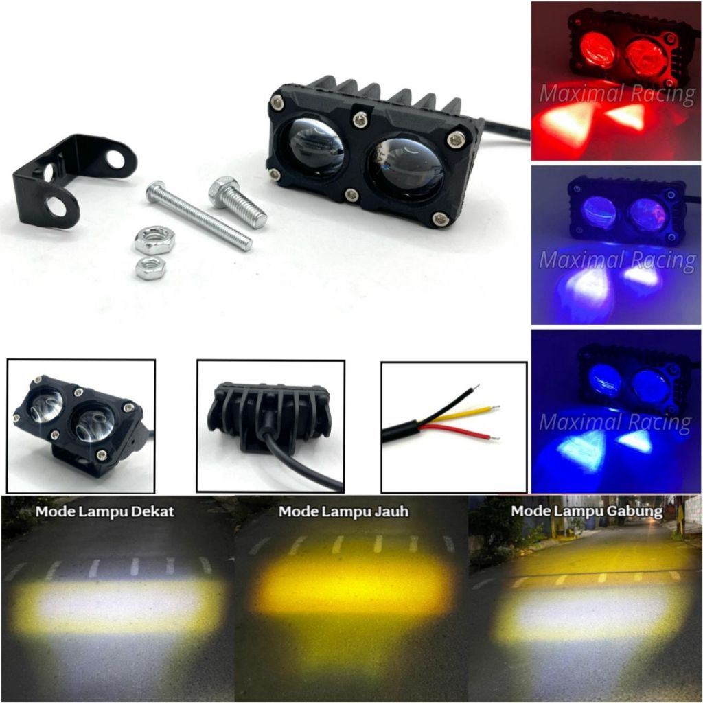 Jual Lampu tembak Laser LED 2 Mata Plus Devil Waterproof CS 1061 ...
