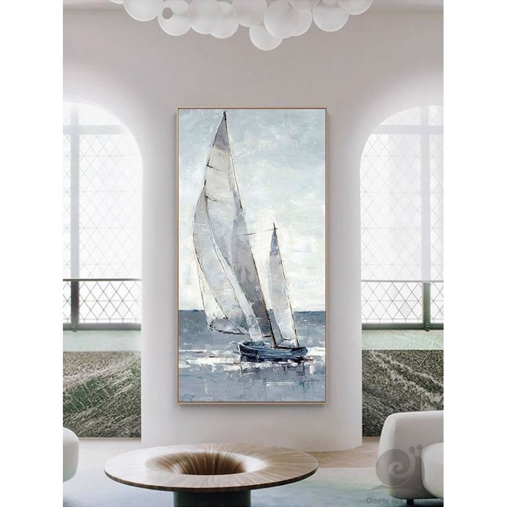 Jual Lukisan abstrak perahu berlayar modern minimalis | Shopee Indonesia